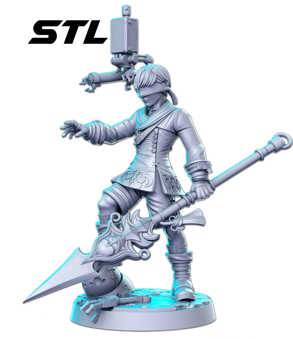 9S Classic JRPG 3D Printed Miniature – Kaiju Studios