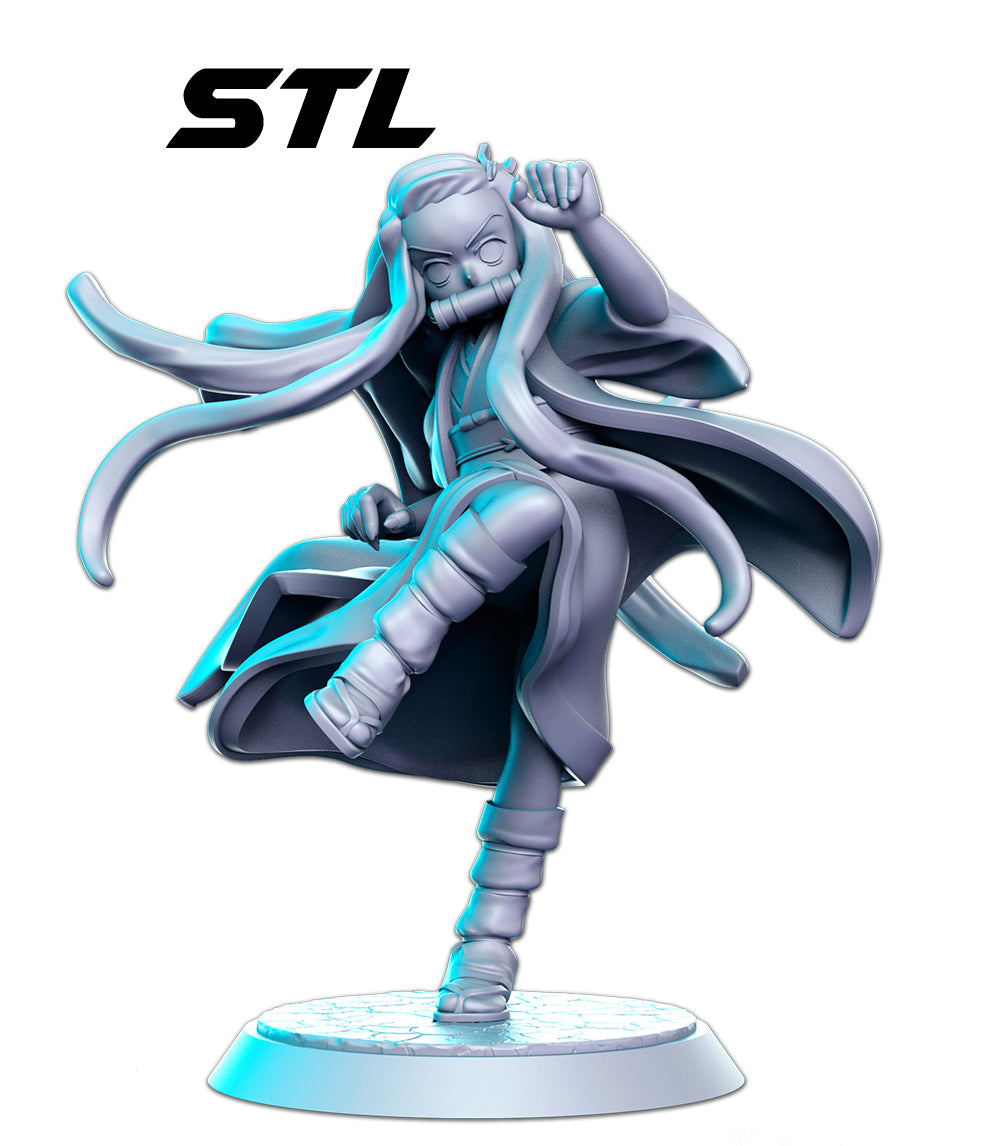 Nezuko Anime 3D Printed Miniature – Kaiju Studios