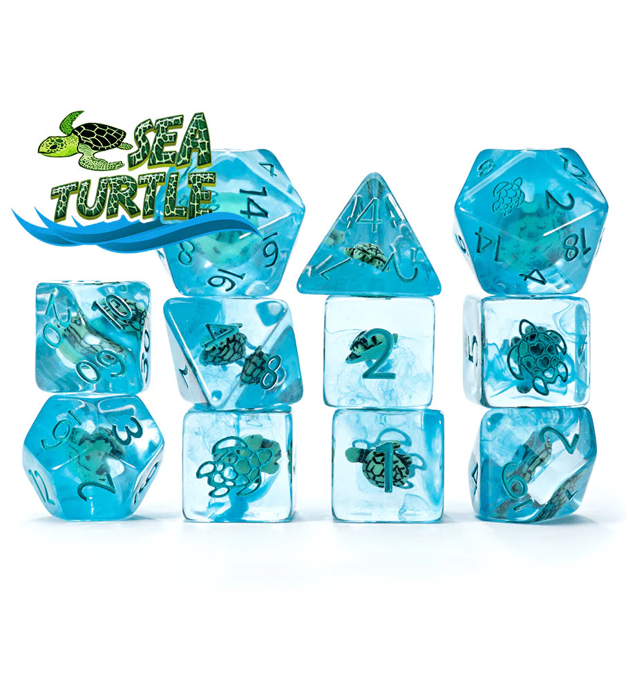 7-Set Cube Inclusion Dice: Sea Turtle – Kaiju Studios