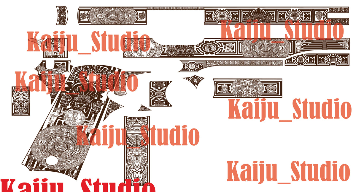 Colt 1911 Aztec Design – Kaiju Studios